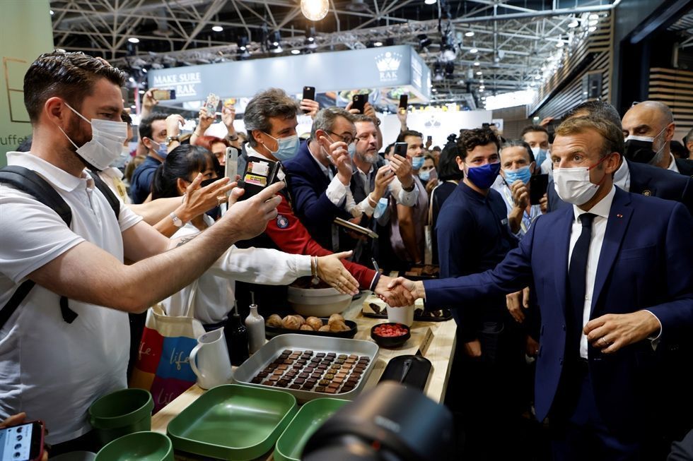 Egg thrown at French President Macron during food trade fair - The ...