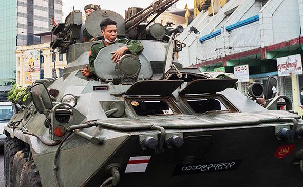 Armoured vehicles deployed to major Myanmar cities after mass protests ...