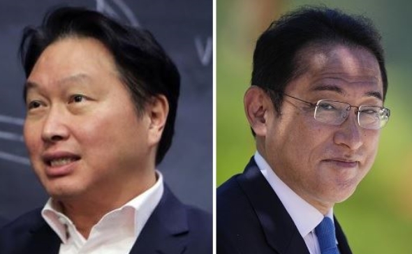 SK chairman discusses economic ties with Japanese prime minister - The ...